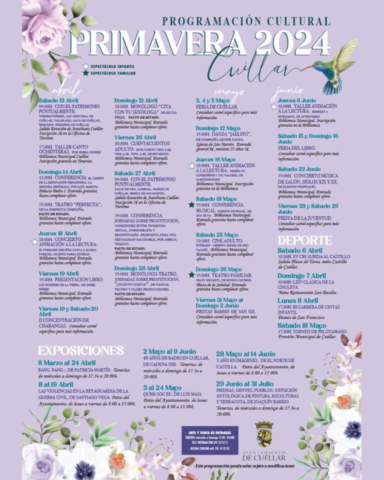 Programación cultural de primavera – Turismo Cuéllar – Ayuntamiento de ...
